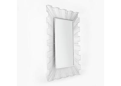 Cina Specchio moderno Concavo-convesso d'argento di arte della parete del metallo incorniciato rettangolo per la decorazione domestica in vendita