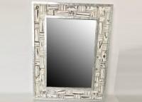 China Torched Rectangular Decorative Wood Framed Mirrors for sale