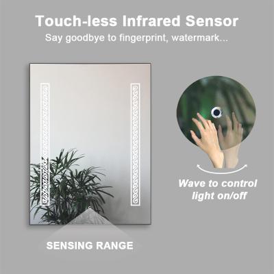 China Espelho retangular de lavatório 220V com sensor de infravermelho LED inteligente à venda