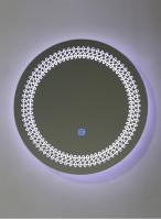China Smart Bathroom Sink Mirror With Touch Sensor Switch Round LED Interlaced Light for sale