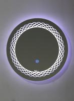 China Smart Bathroom Sink Mirror With Touch Sensor Switch Round LED Interlaced Light for sale