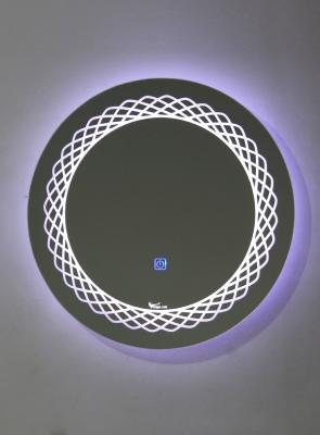 China Espelho de lavatório inteligente com sensor de toque Switch Round LED Interlaced Light à venda