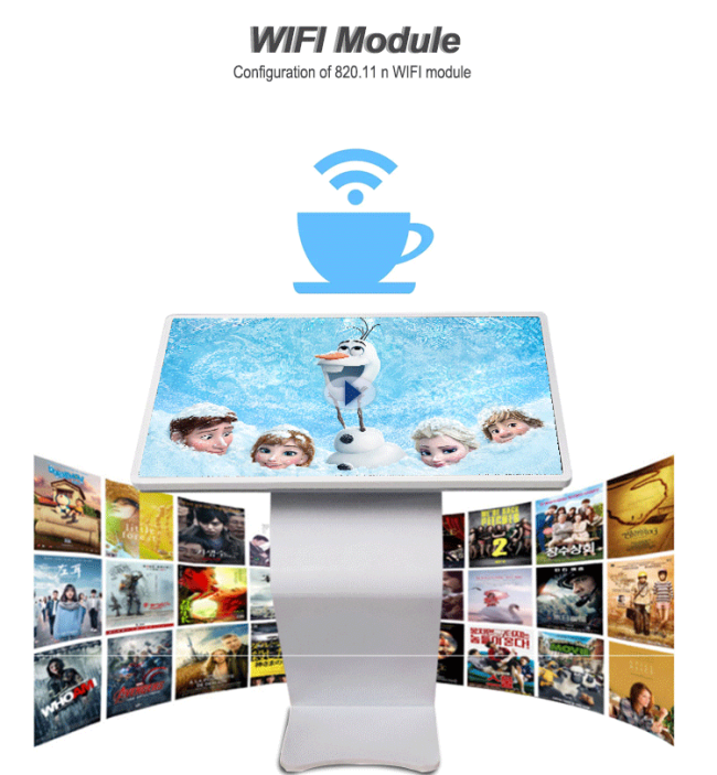 Advertisement display all in one pc wifi touch screen 43 Inch totem