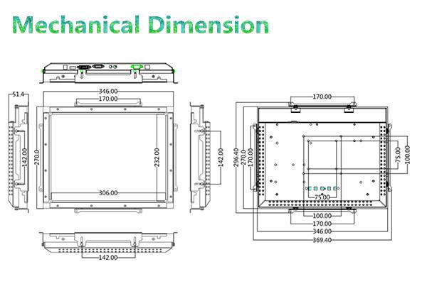 het touche screenmonitor van de 15 duim anti-glare ZAAG openframe, Monitor van het 15 duim de Volledige HD Touche screen