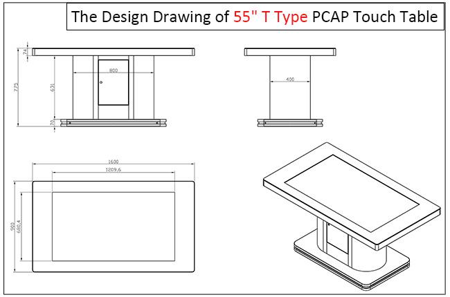 55''HD Smart Waterproof Interactive Table LCD Multi Touch Screen Table Indoor