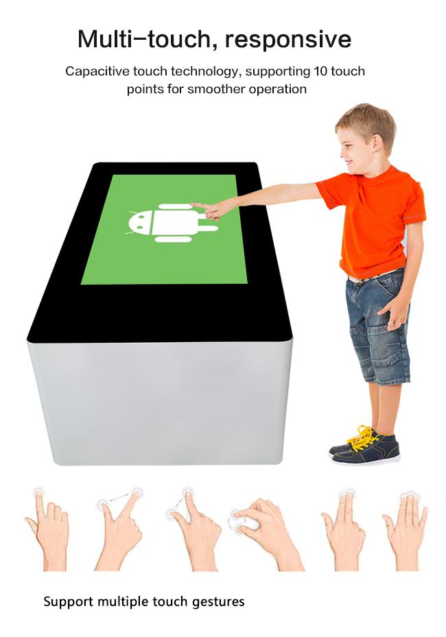 Android coffee table 43 inch advertising player interactive touch table for meeting advertising display