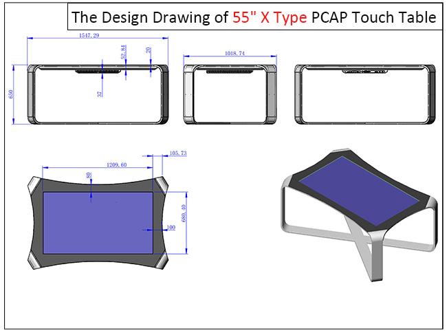 Waterproof school and office bar design lcd i5 smart 55 inch kiosk interactive multi touch table office