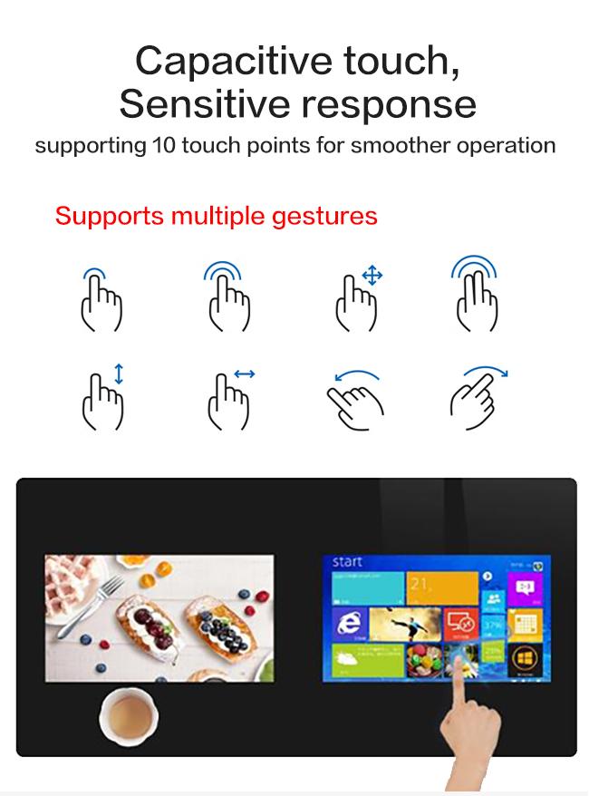 Android/Windows Smart touch dual screen interactive coffee table for meeting advertising display video kiosk