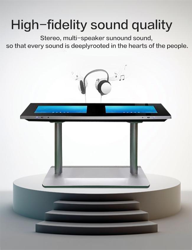 Android/Windows Smart touch dual screen interactive coffee table for meeting advertising display video kiosk