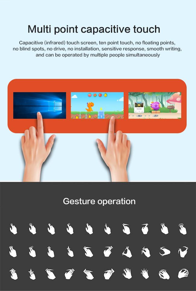 Customizable Size Multi Point Capacitive Touch Amusements Kids Table LCD Touch for Kids Playing in the Kindergarten
