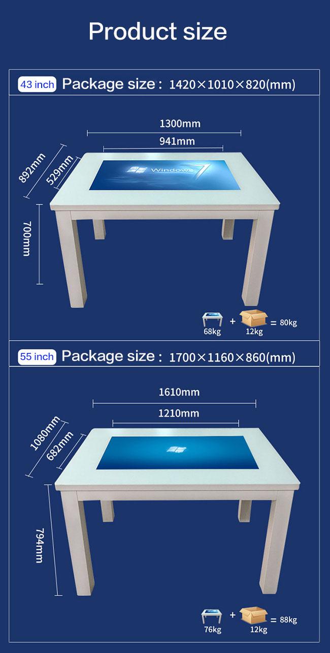 43 Inch Interactive Multi Touch Smart Touch Screen Waterproof Touch Coffee Table For Cafe/Hotel/Restaurant/Office/Home