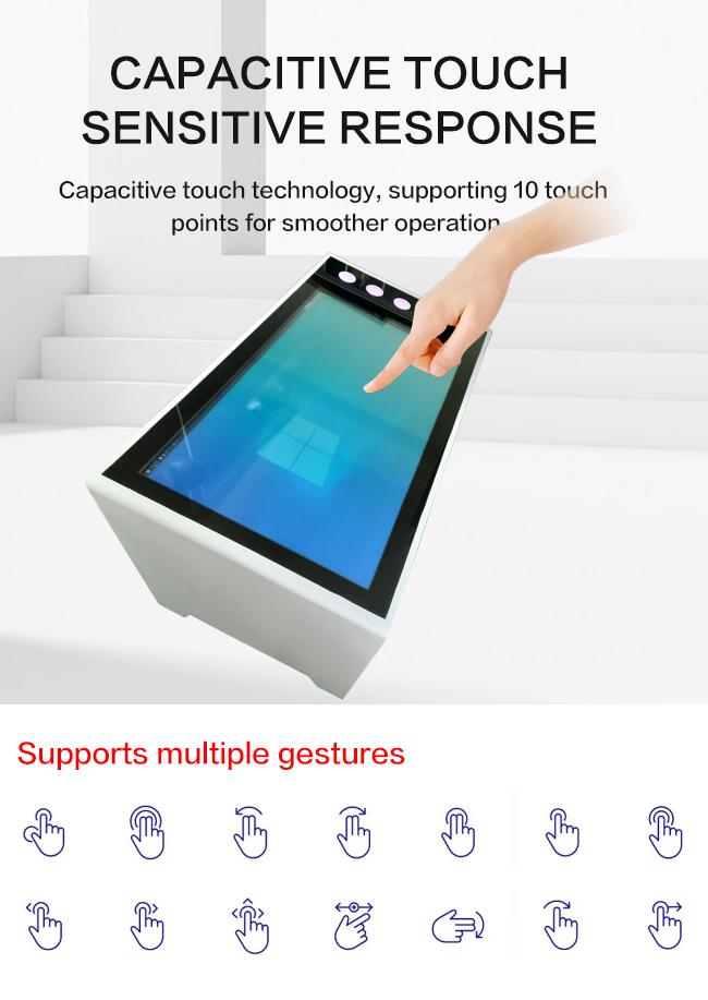 Free Standing 55 Inch Indoor Lcd Interactive Android Or Windows System Coffee Game Smart Touch Screen Table
