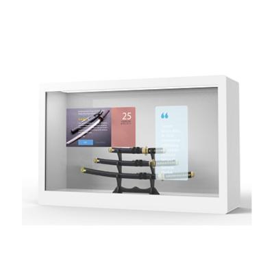 China 21.5 to 85 Inch Android Remote Control Transparent Display Box Flexible Advertising Equipment for sale