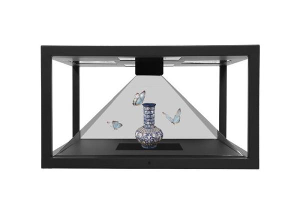 Full HD 19 Inch 360 degree Holographic Display 3d holographic display pyramid box with 4 Sides View