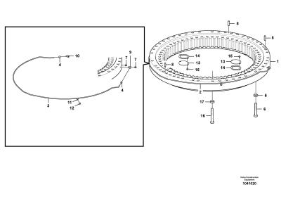 Cina Cuscinetto resistente PRINCIPALE Ring Swing Cycle Gear di vuotamento di EC300D EC290B EC290C ECR305C FC3329C PL3005D VOE14570794 in vendita