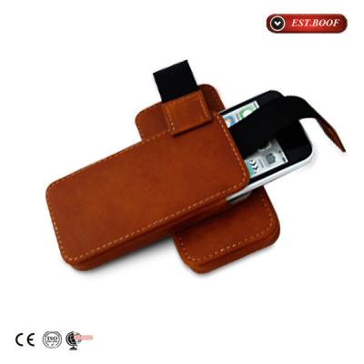 China Ultra Slim Iphone5 Blank Brown Leather Cell Phone Cases Pouch Folio With Tab for sale