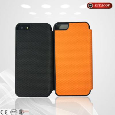 Cina Il cuoio arancio di Apple Iphone di struttura di calcio riveste la morbidezza esile per Iphone4/4s/5 in vendita