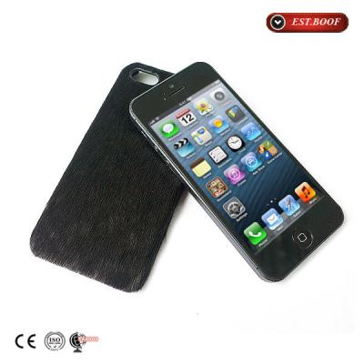 Cina Casse antiurto nere esili del cuoio di iPhone di Balckberry Apple con crine di cavallo in vendita