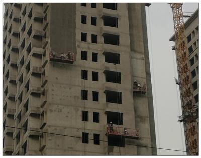 China Indonesia 6 meters 630kg ZLP630 temporary suspended scaffolding platform for BMU for sale