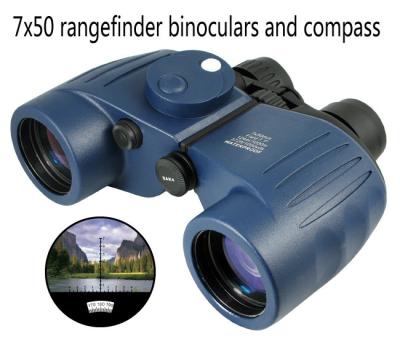 China blue 7x50 waterproof binoculars and compass 7x50mm marine waterproof binoculars for sale