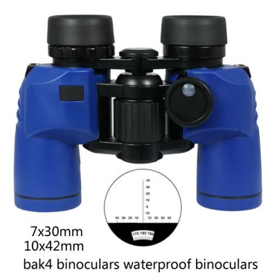 China blue 7x30 waterproof binoculars and compass 10x42 rangefinder marine waterproof binoculars for sale