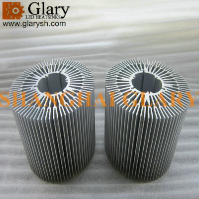 China GLR-HS-005 125mm round led heatsink aluminum extrusion profile for sale