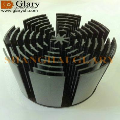 China GLR-PF-060060 Black Anodized Round Cold Forged LED Cooler for sale
