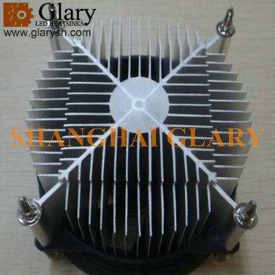 China GLR-HS-244 85mm round extruded CPU cooler, aluminum profiles for sale