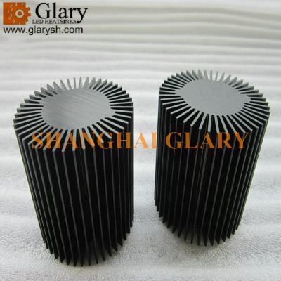 China GLR-HS-326 50mm black round extruded heatsink, aluminum led cooler for sale