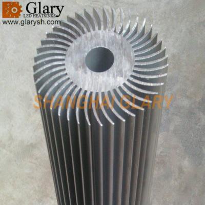 China GLR-HS-1223 135mm aluminum profile extruded heatsinks, round led cooler for sale
