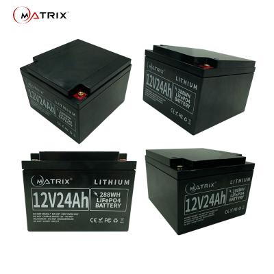 China LFP Lifepo4 Deep Cycle Lithium Battery 12 volt 24ah for UPS Backup Power CCTV ATM for sale