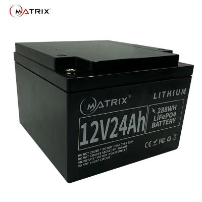 Cina batteria del fosfato del ferro del litio di 12volt 24ah per i sistemi di memorizzazione a energia solare di cicli iniziali di sostegno in vendita