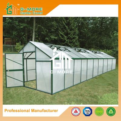 China 1006x306x244cm Green Color Quickly Assemble Garden Aluminum Greenhouse for sale