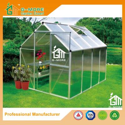 China 8'x6'x6.7'FT Silver Color Easy DIY Popular Series Aluminum Greenhouse for sale