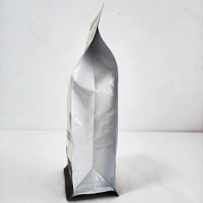 China Achtseitige Dichtung Flachboden Kaffeebeutel AL Kunststoffverbundstoff Mautdruck Lebensmittelverpackung zu verkaufen