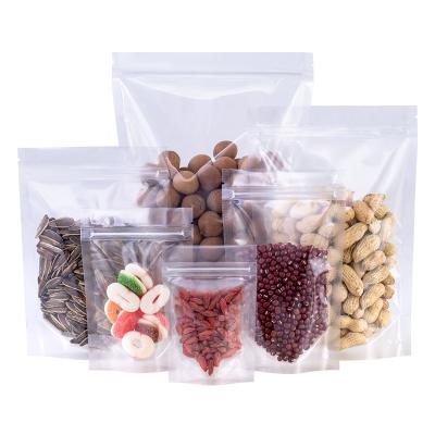 China Transparent Stand Up Mylar Bags Food Clear Resealable ziplockk Bags for sale