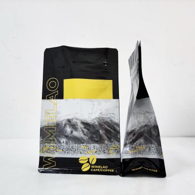 China 250g Coffee Powder Food Packaging Pouch Flat Bottom With Zipper Lock for sale