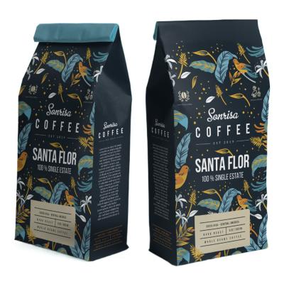 China Custom Side Gusset Bag 1kg Flat Bottom Coffee Packaging Bags for sale