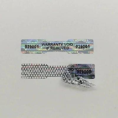 China Customized Plastic Tamper Evident Labels Packaging Shape Options for sale