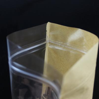 중국 투명 창문으로 재활용 가능한 세 가지 측면 봉인 에코 서있는 가방 판매용