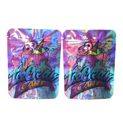 Cina Colore personalizzato Holographic Stand Up Bag Matte Tear Notch Con Zipper in vendita