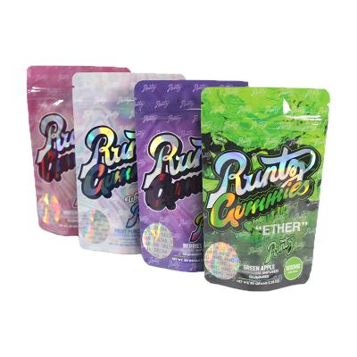 Cina Custom 3.5g Hologram Stand Up Pouch Ziplock Holographic Packaging Bag in vendita