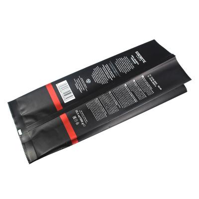 China Heat Seal Matte Black Side Gusset Coffee Bag Stand Up Ziplock Plastic Pouch 12oz for sale