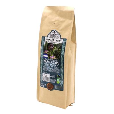 China 250 g bruine papieren verpakkingszak voor warmteverzegeling composteerbare rijstnoten Plastic Side Gueest Bag Te koop