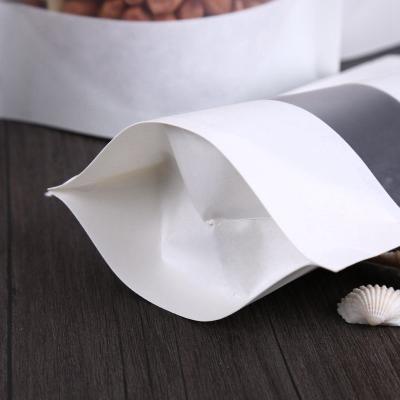 China Mega See Through Pouches Zipper White Resealable Paper Pouches for sale