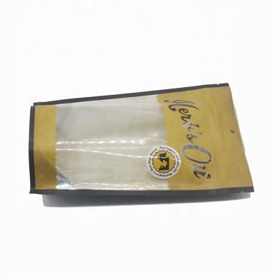 중국 EPI 비스키트 눈물 톱니 투명한 창과 함께 다시 닫을 수있는 크래프트 종이 가방 판매용