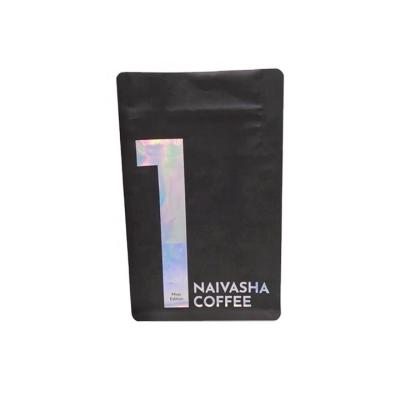 China 1oz Doypack Coffee Packaging Pouch Flat Bottom Coffee Bags With Valve for sale