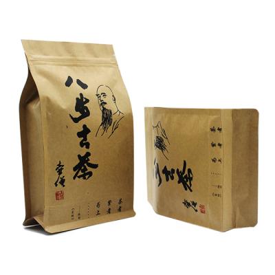 Cina Sacchetti di cartone kraft ziplockc ri-chiudibili con fondo piatto in vendita