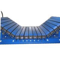 China Flame Retardant Impact Bed Conveyor Blue Polyurethane U Type Buffering Machine for sale
