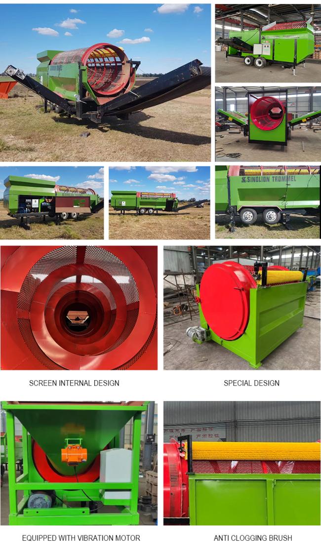 Sand Gravel Mobile Soil Mobile Drum Screening Machine Sifter Plant